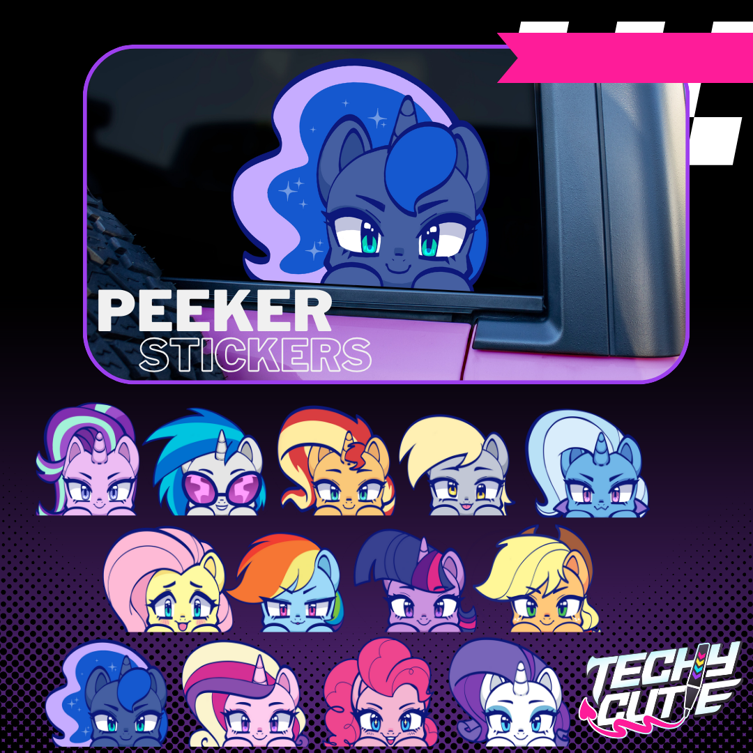 Pony Peeker Stickers – Techycutie